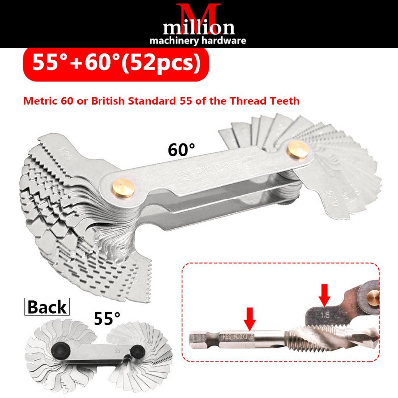 52pcs/Set Blade Screw Pitch Thread Tooth Teeth Pitch Cutting Steel ...