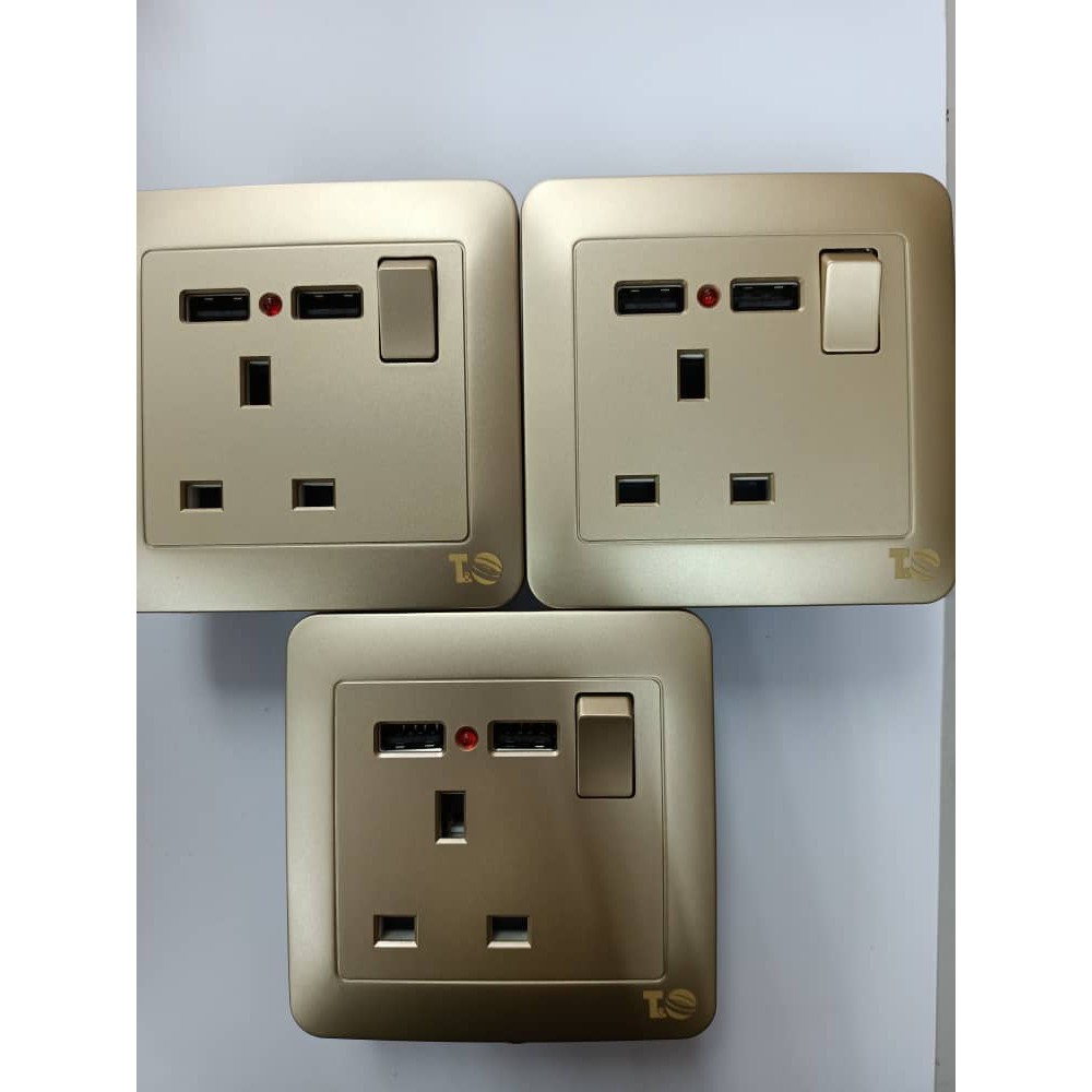 3 PIN UK / MULTI PLUG USB WALL SOCKET WITH SWITCH AC/DC 2.1 A USB ...