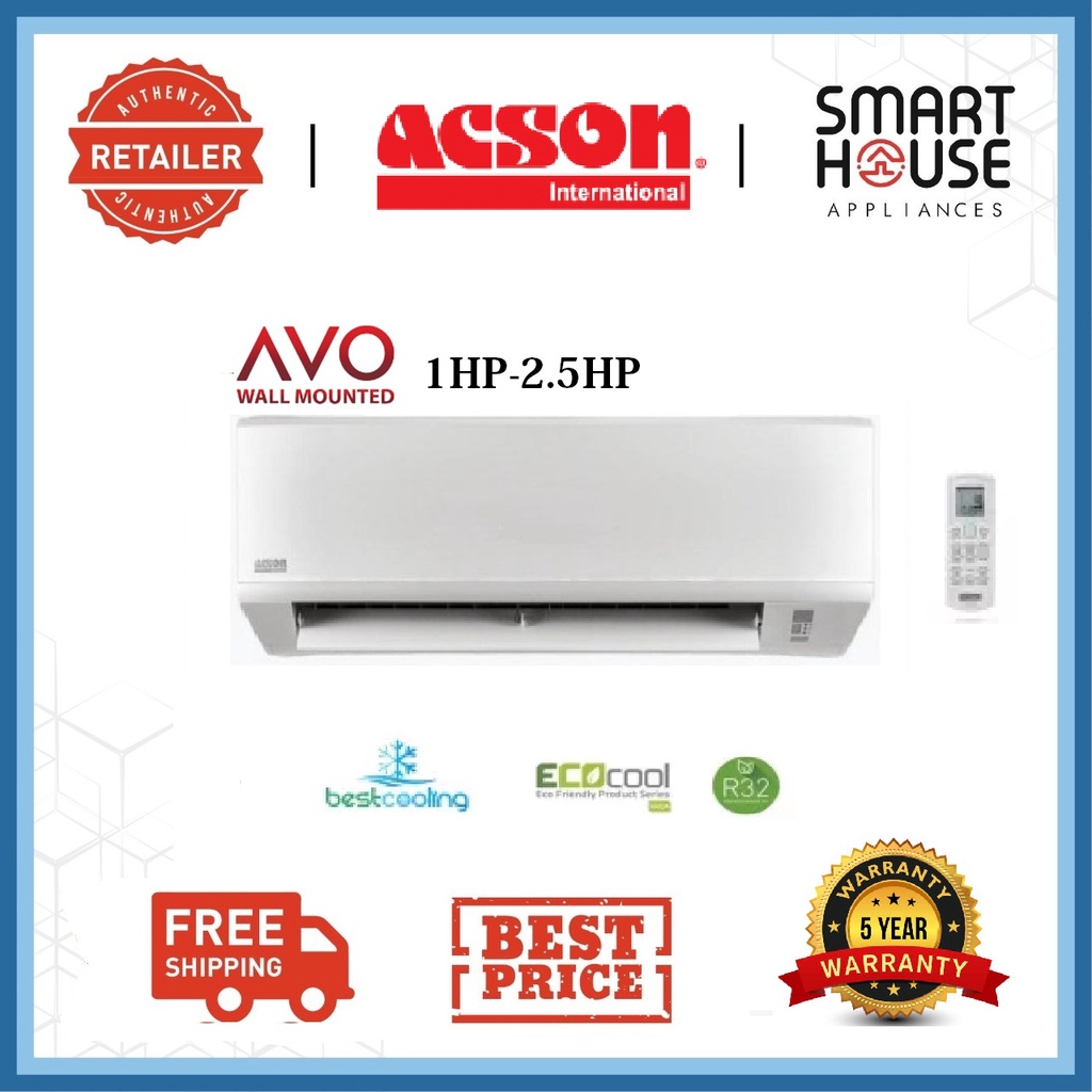 10.10 OFFER !! Acson 1.0HP1.5hp 2.0hp 2.5hp R32 Non Inverter AVO Series ...