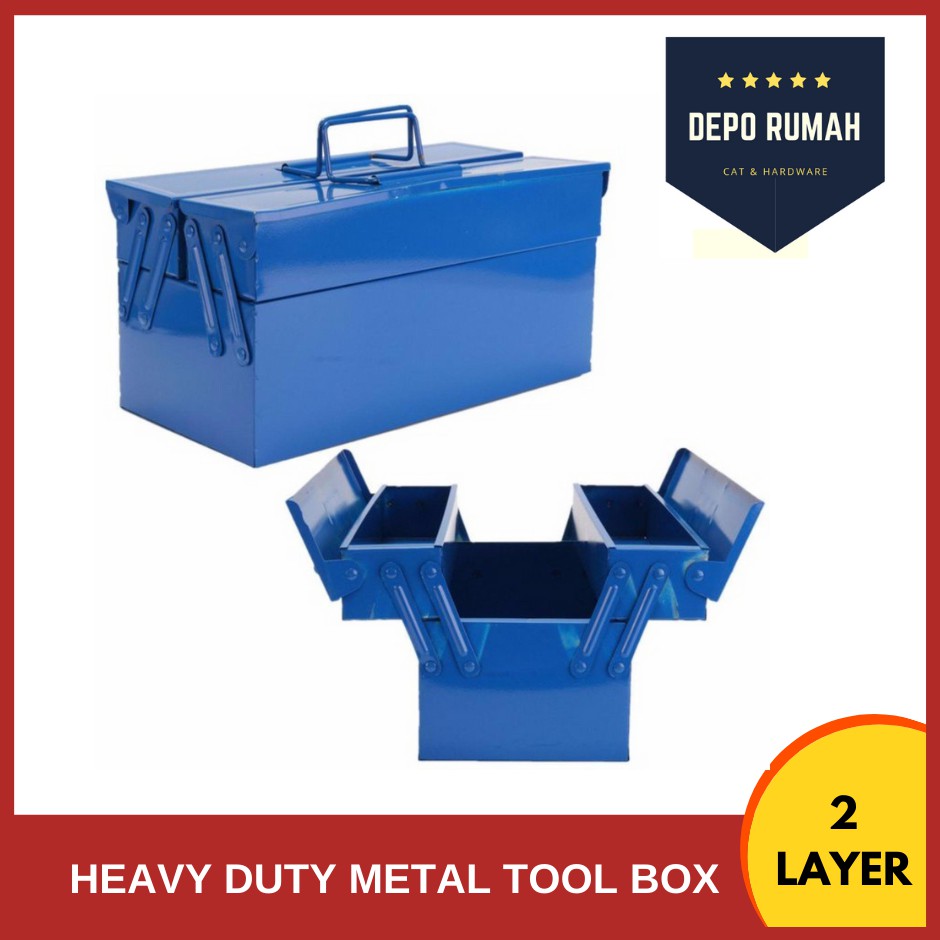 502# 2 Layer Heavy Duty Metal Cantilever Tool Box (Ready Stock ...