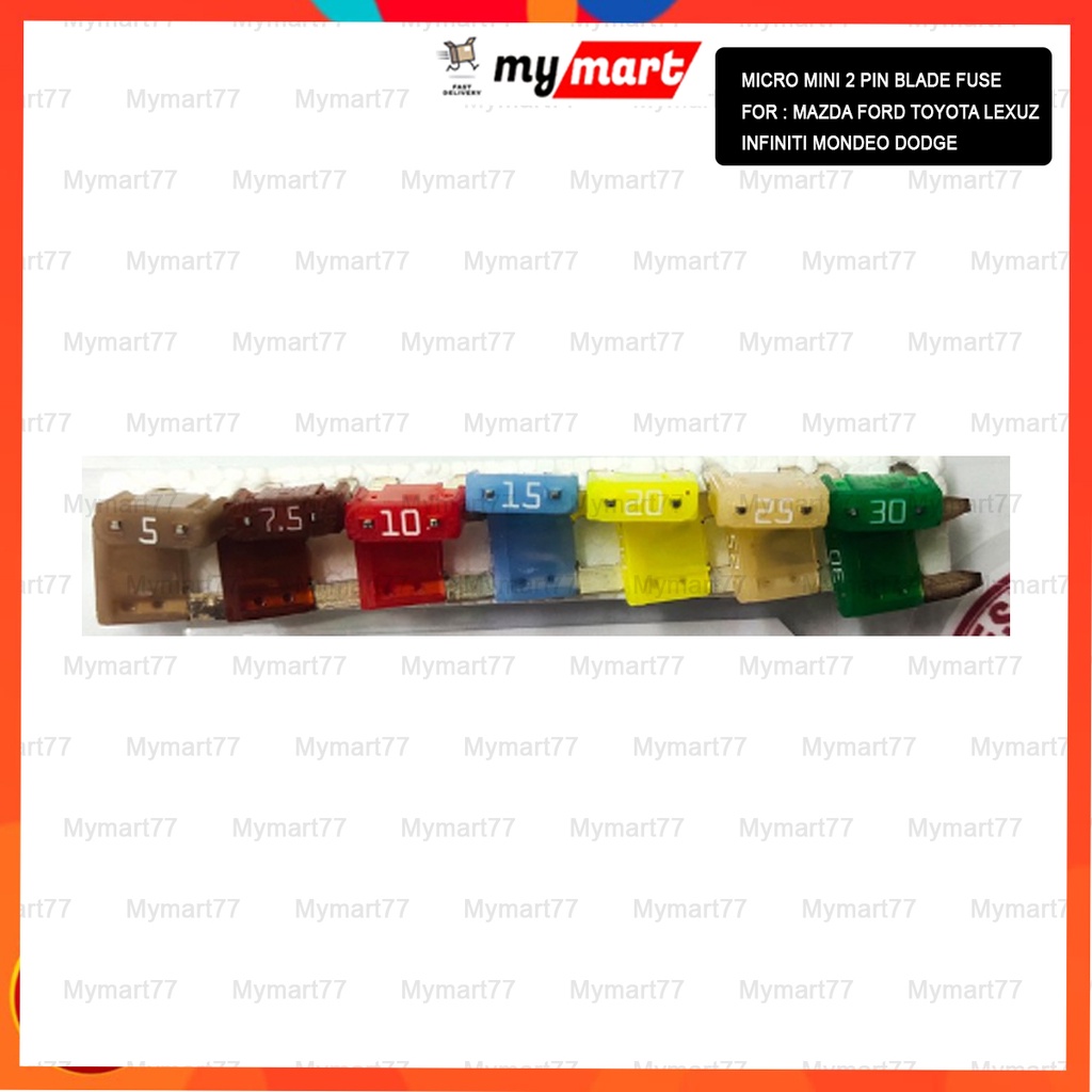 Pec Micro Mini 2 Pin Blade AFM ATR Fuse Car Automotive Mazda Ford ...