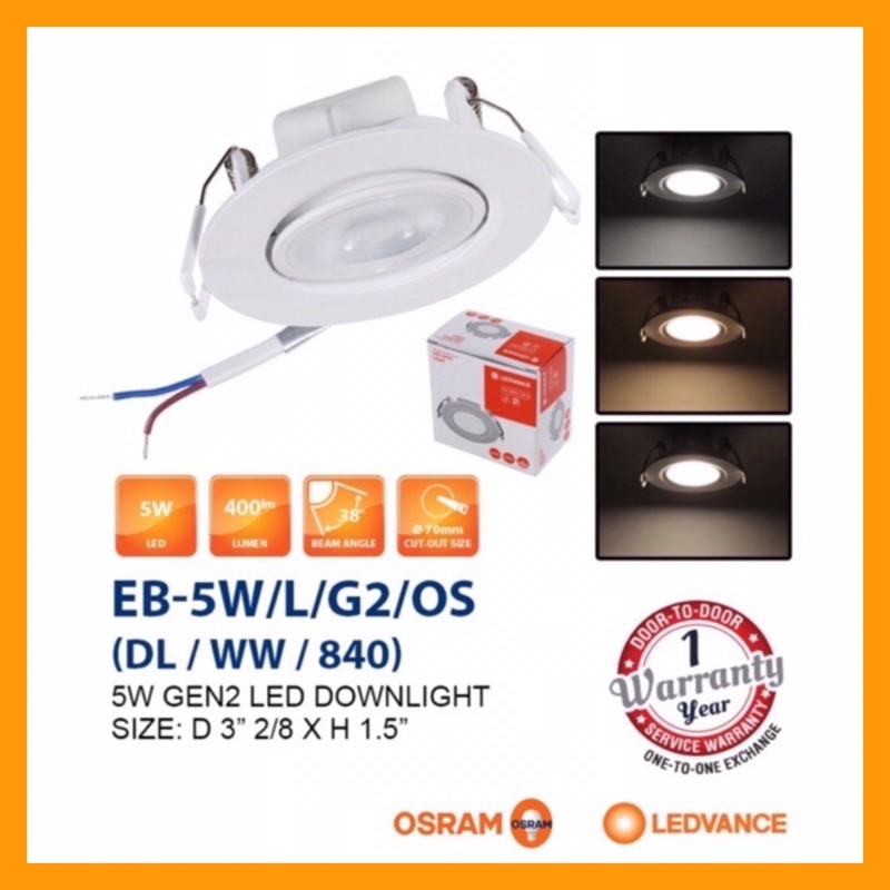 Osram ledvance LED spotlight eyeball 3W / 5W / 6.5W GEN/2 (new GEN 3 6W / 8W) | Shopee Malaysia