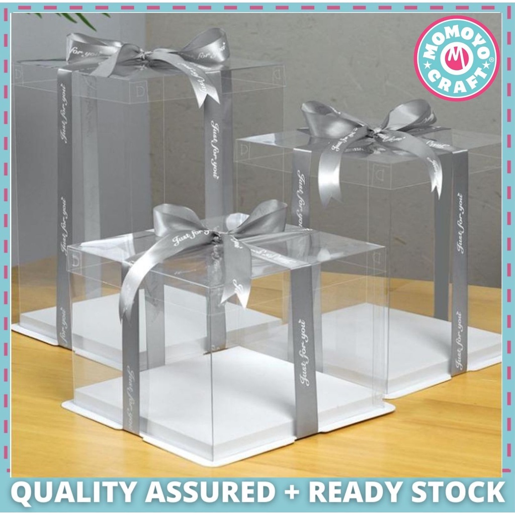 ️Ready Stock ️ 6 Size Transparent Cake Box Flower Box Display Box Kotak ...