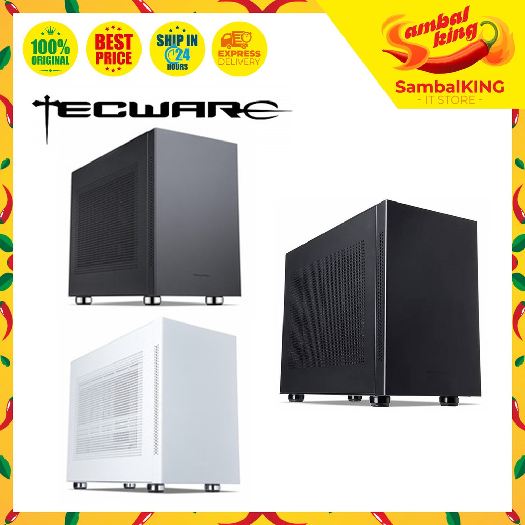 TECWARE FUSION STEEL BLACK / GREY / WHITE ITX/MATX PC Case | Shopee ...