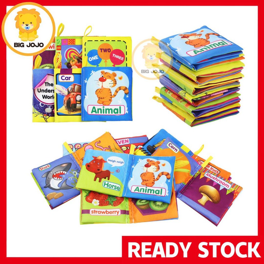 BIGJOJO baby soft cloth book Rustle Sound Baby Educational Learning ...