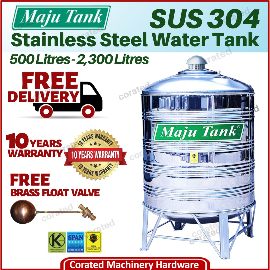 [CORATED] MAJU TANK SUS304 Stainless Steel Water Tank Vertical Round ...