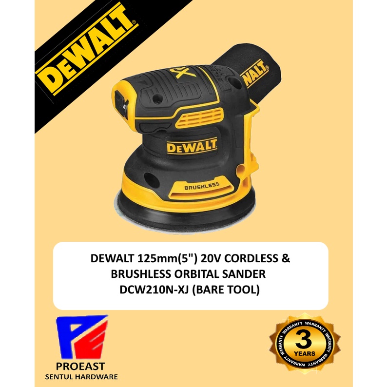 DEWALT 125mm (5") 20V Cordless & Brushless Orbital Sander / Surface ...