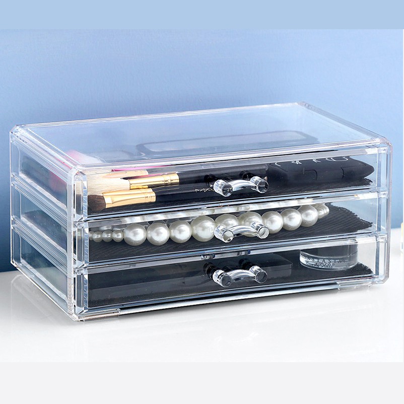 Ready Stock~ 3 Floor 3 Large Drawers Acrylic Cosmetic Makeup Organizer ...