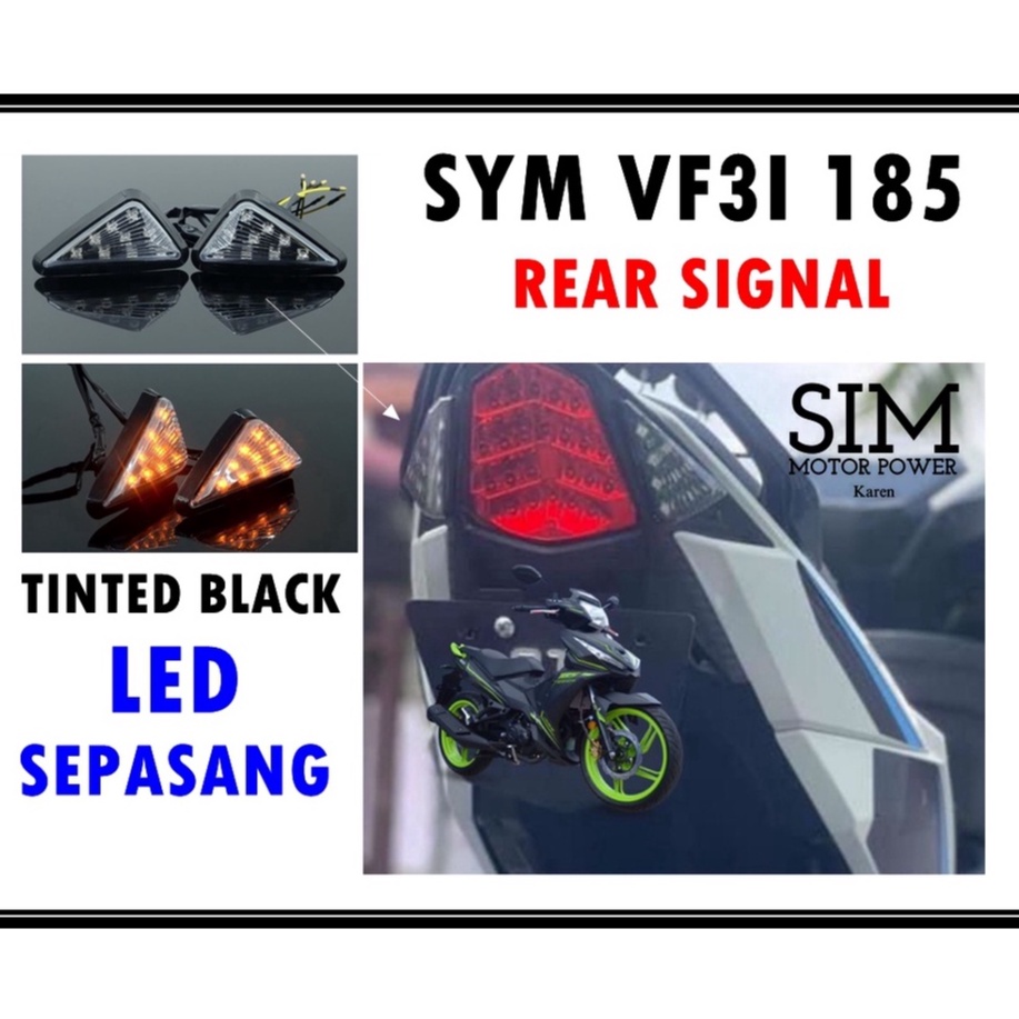 SYM VF3I 185 185CC REAR SIGNAL LED MODIFY LAMPU BELAKANG LED YELLOW ...