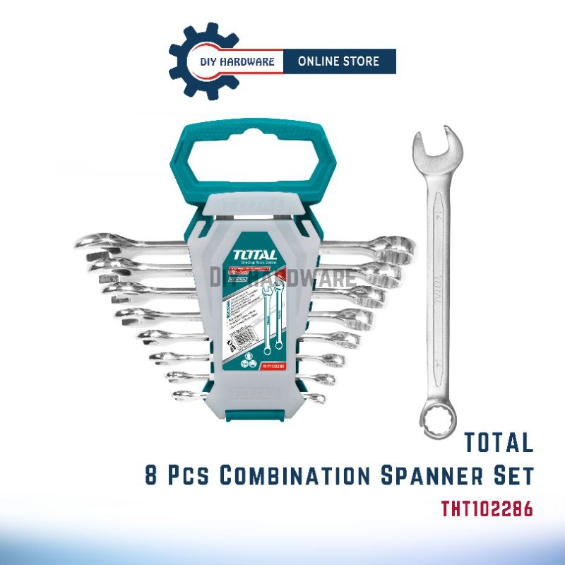 TOTAL 8 Pcs Combination Spanner Set THT102286 | Shopee Malaysia