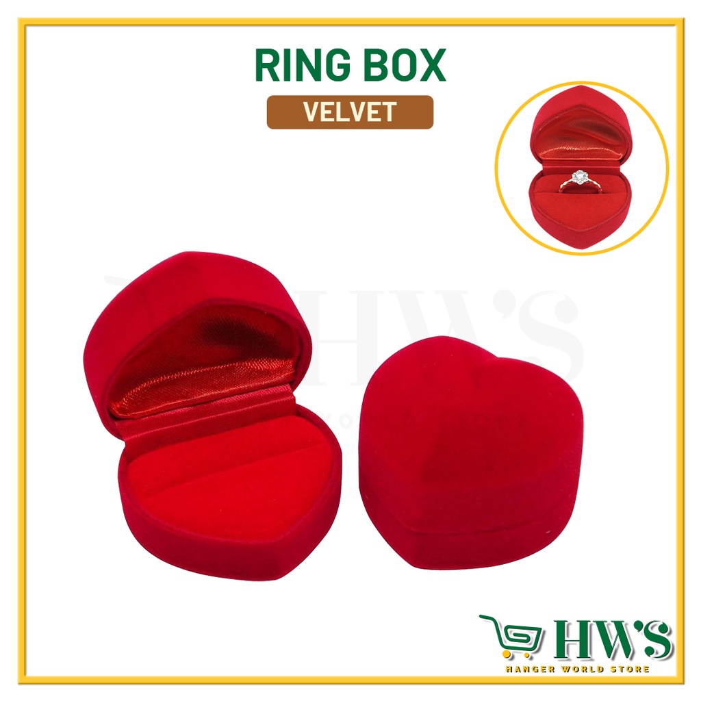 HWS VELVET RING BOX / BEKAS CINCIN BALDU / ENGANEMENT WEDDING EARRING ...