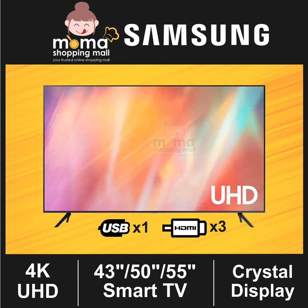 Samsung AU7000 Crystal 4K UHD Smart TV PurColour (2021) 43"/50"/55 ...