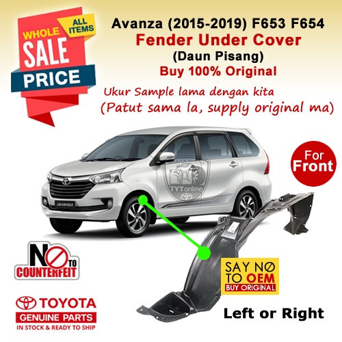 (Original) Avanza (2015-19) Front Fender Under Cover TOYOTA F653 F654 ...