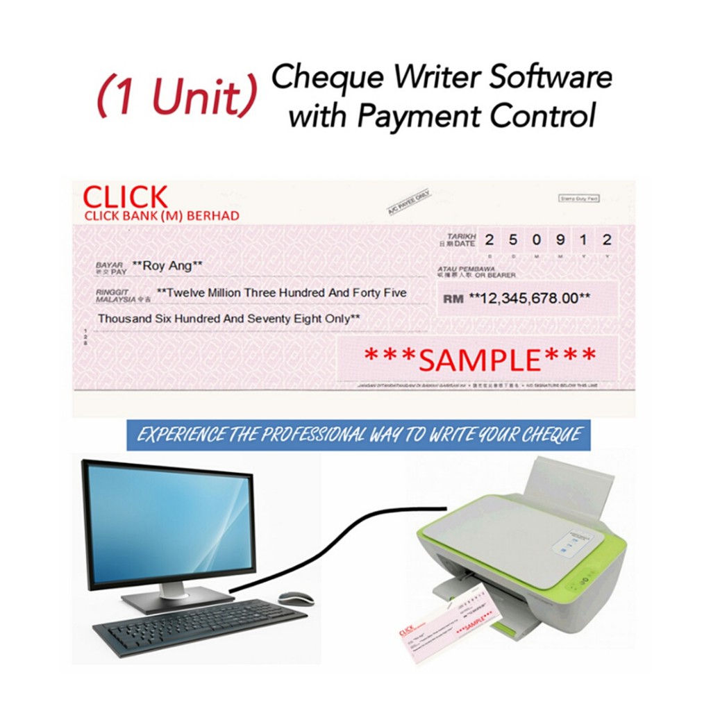 1 Unit X Cheque Writer Software with Payment Control N-1.0 | Shopee ...