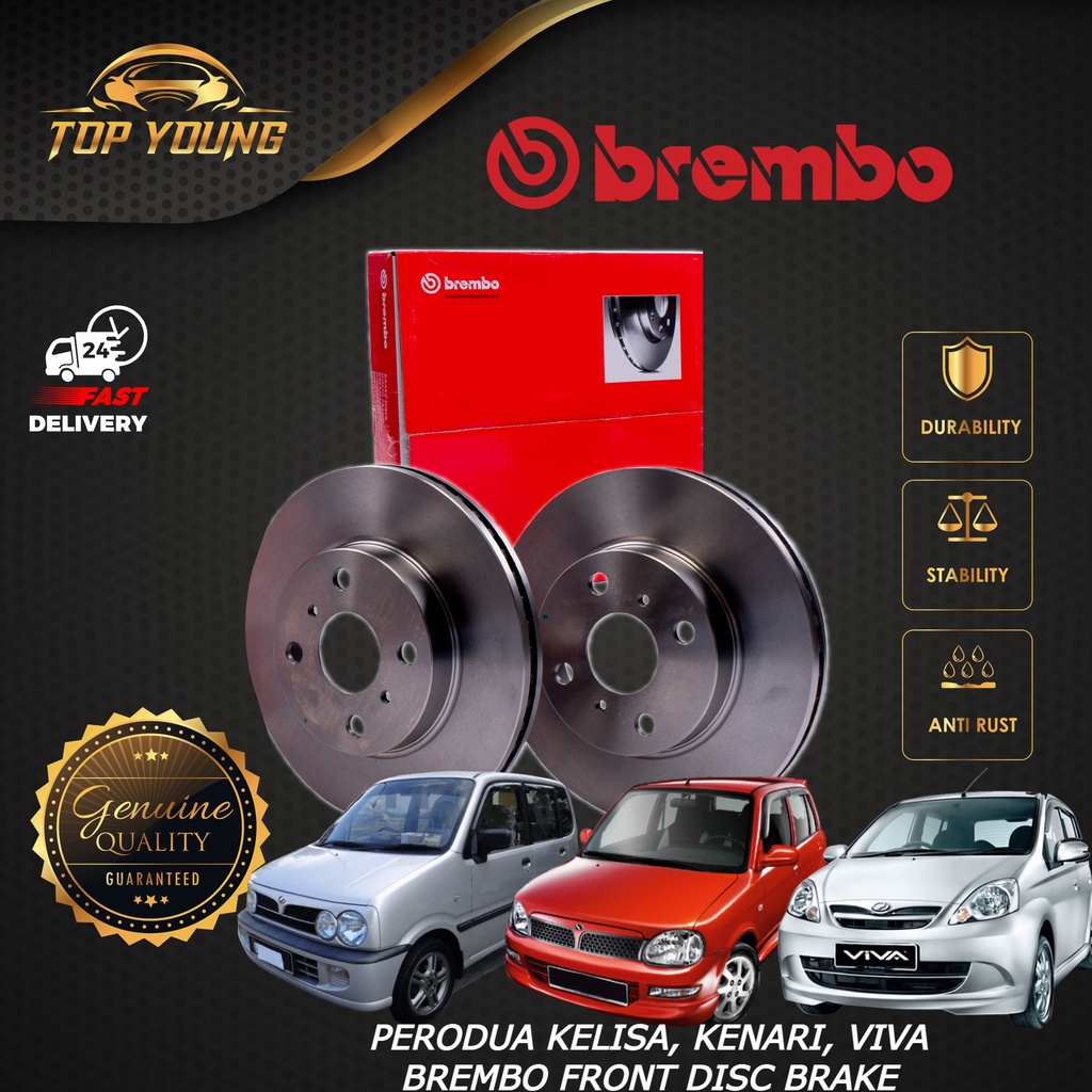BREMBO PERODUA VIVA , KELISA , KENARI FRONT (FW) (DEPAN)100% ORIGINAL ...