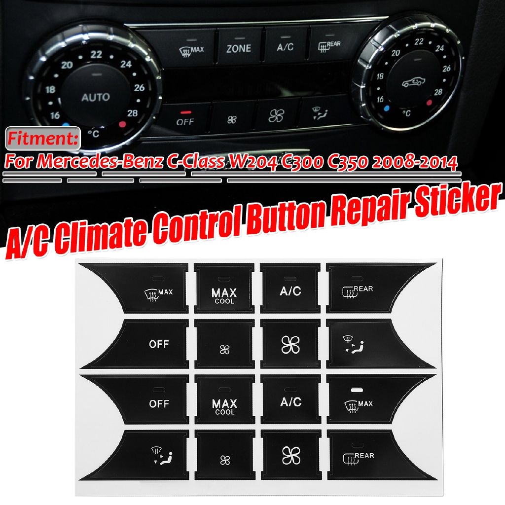 A/C Climate Control Button Repair Stickers For 08-14 Mercedes Benz W204 ...