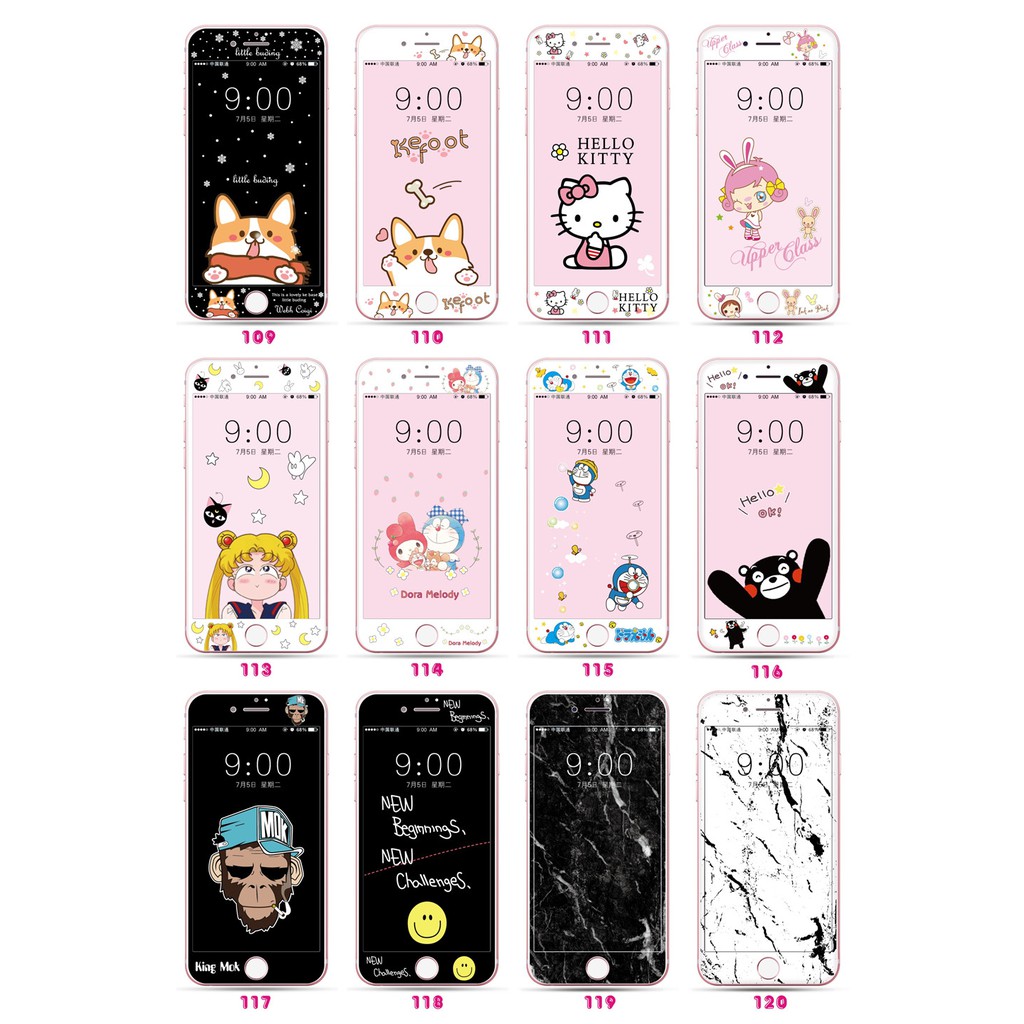 Cartoon Tempered Glass Full coverage Screen Protector iphone6 6s ...