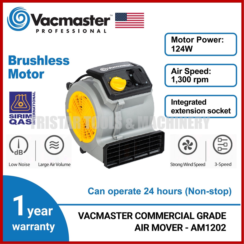 VACMASTER Commercial Floor Mini Blower 124W Air Mover Floor Blower ...