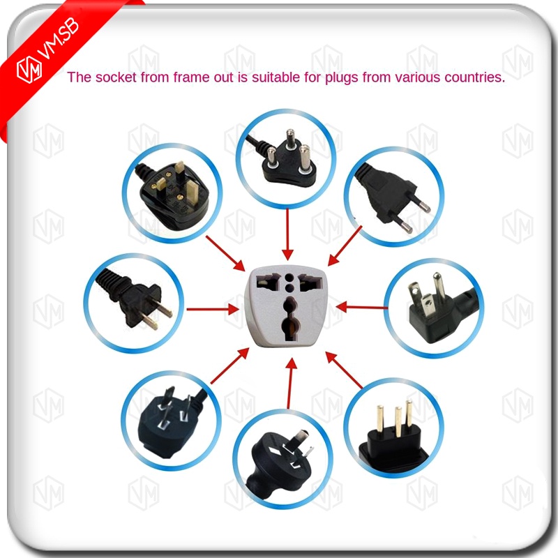 Travel Plug Adaptor Universal Multi 3 pin Tourism CONVERSION PLUG ...