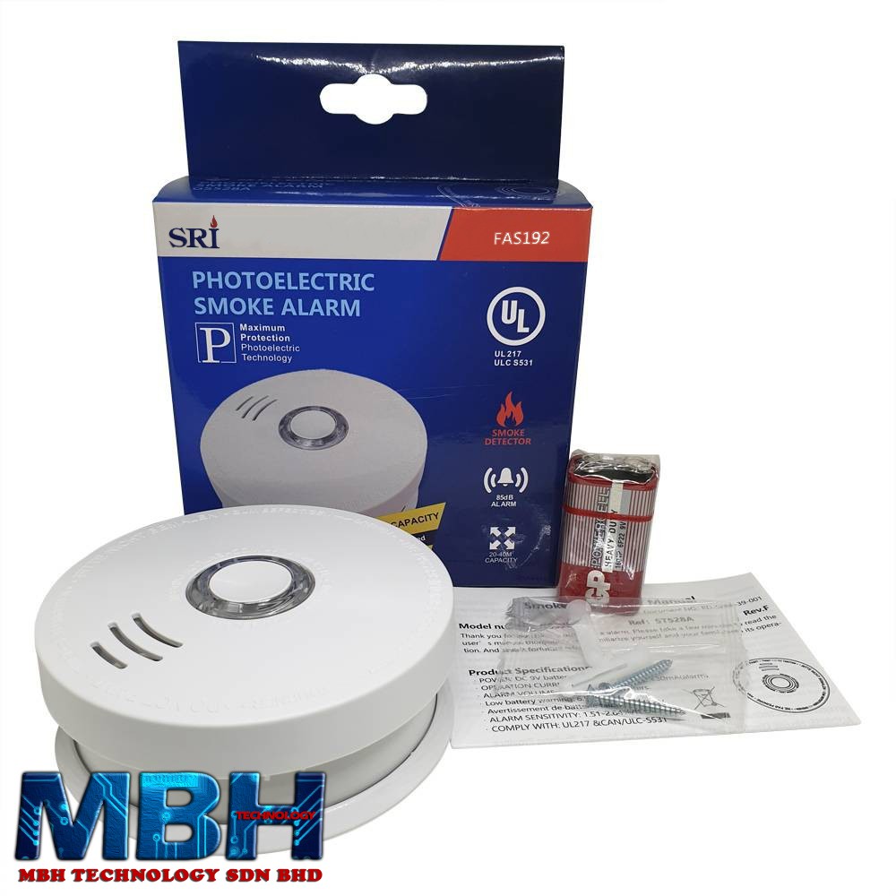 [Ready Stock] SRI Battery Operated Photoelectric Smoke Alarm - GS528A ...