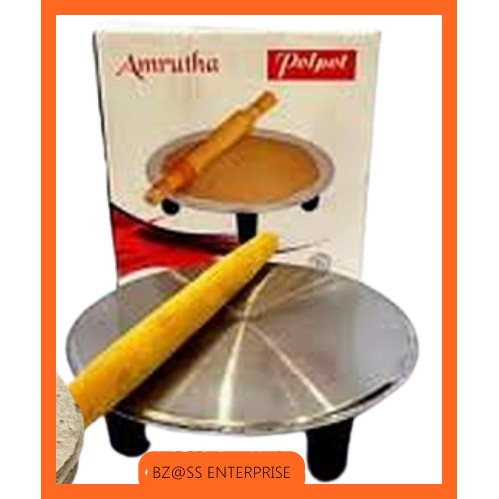 AMRUTHA 23CM Stainless Steel Chapati Pol Pot Capati Puri Manual Roller ...