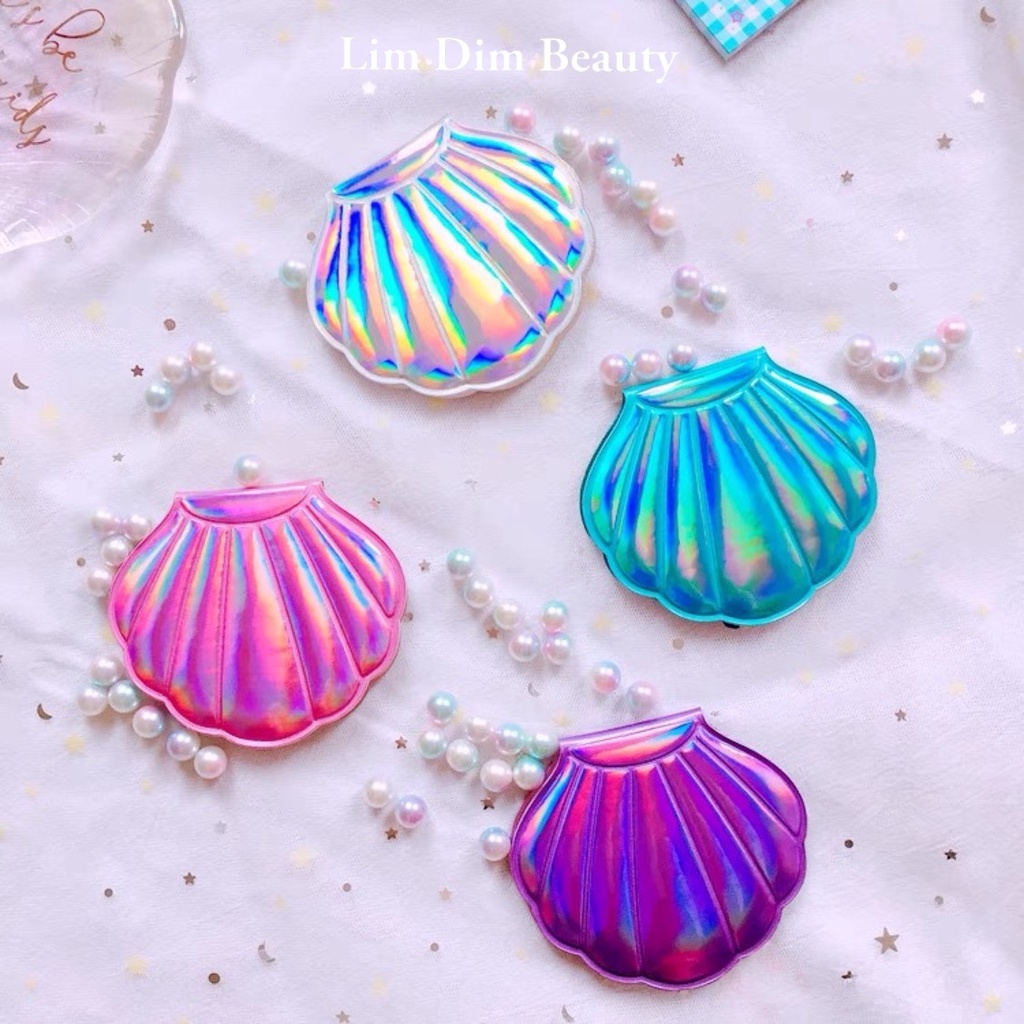 Lovely Handheld 2-Sided Hologram Reflective Clamshell Mirror | Shopee ...