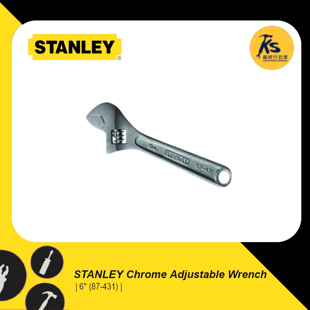 STANLEY Chrome Adjustable Wrench ( 4" | 6'' | 8'' | 10'' | 12 ...