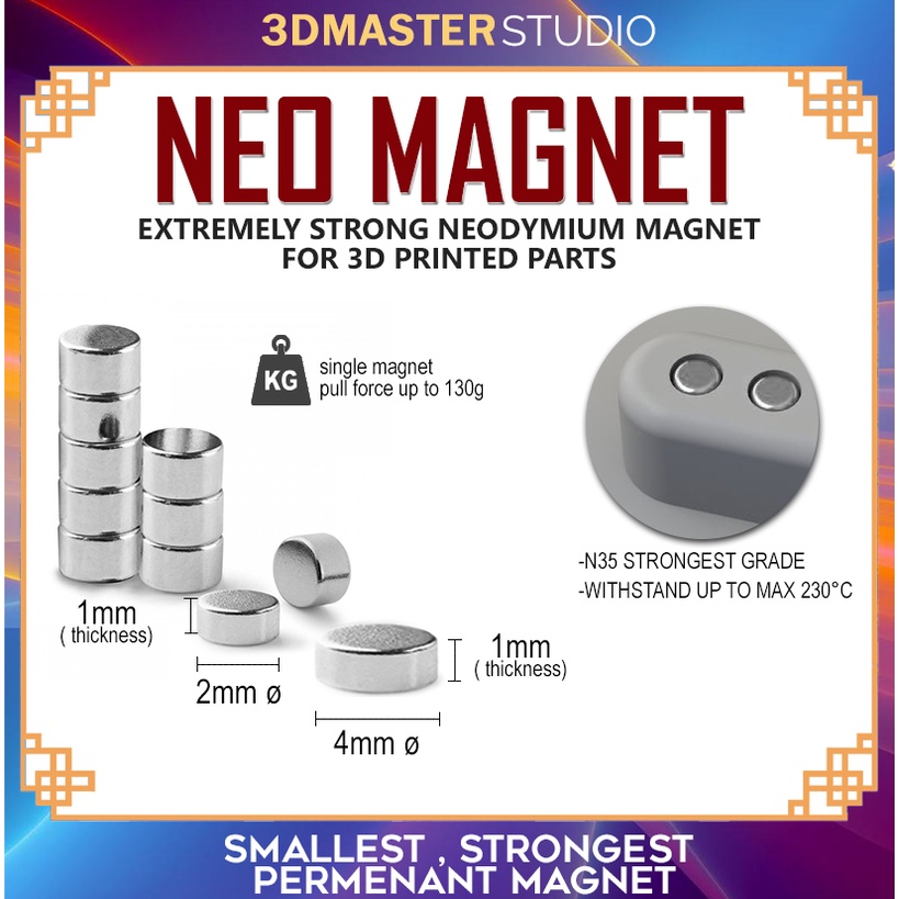 N35 MAGNETNEODYMIUM - ( Extreme Strong Magnet ) For 3D Printed part ...