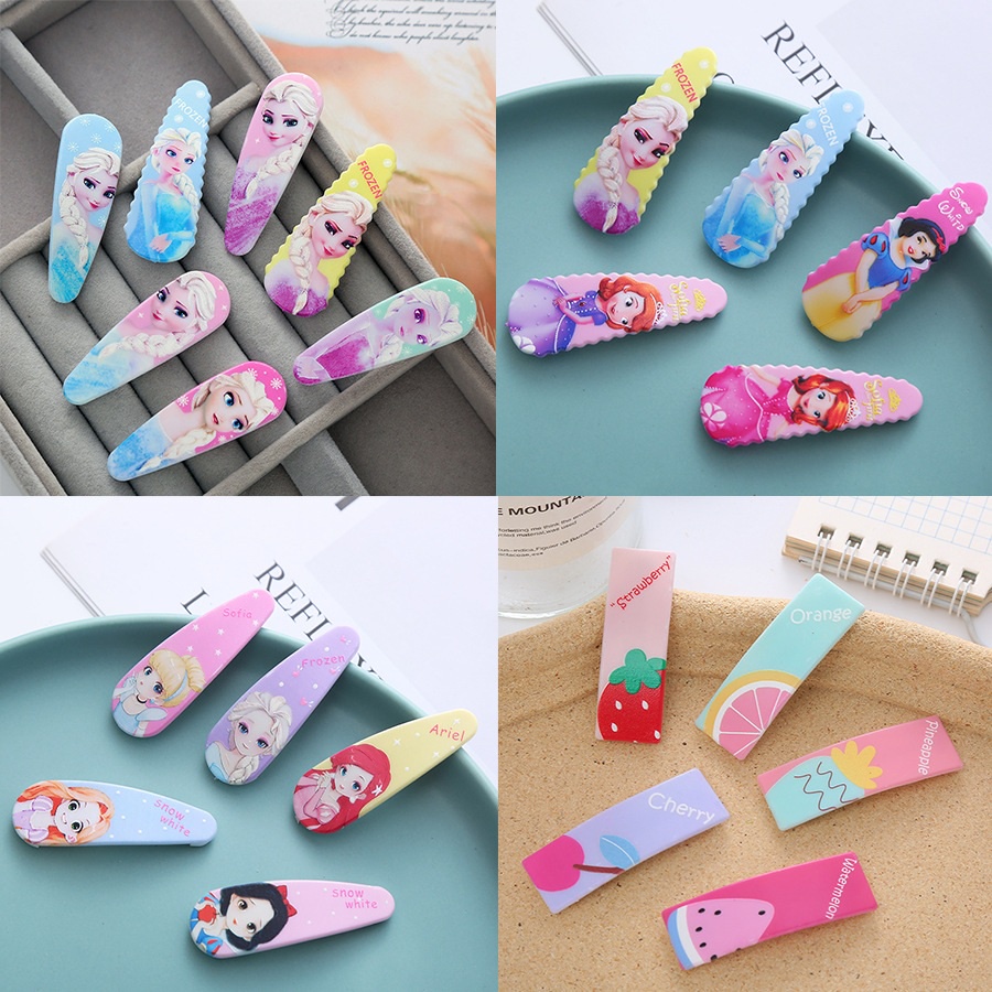 (Ready Stock) 1 Set Cute Cartoon Kids Hair Clip BB Hair Pin Frozen ...