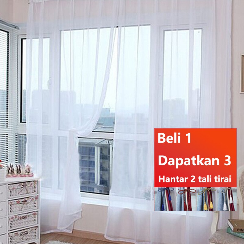 （In stock)Tirai Telus Perkahwinan curtains langsir putih jarang ...
