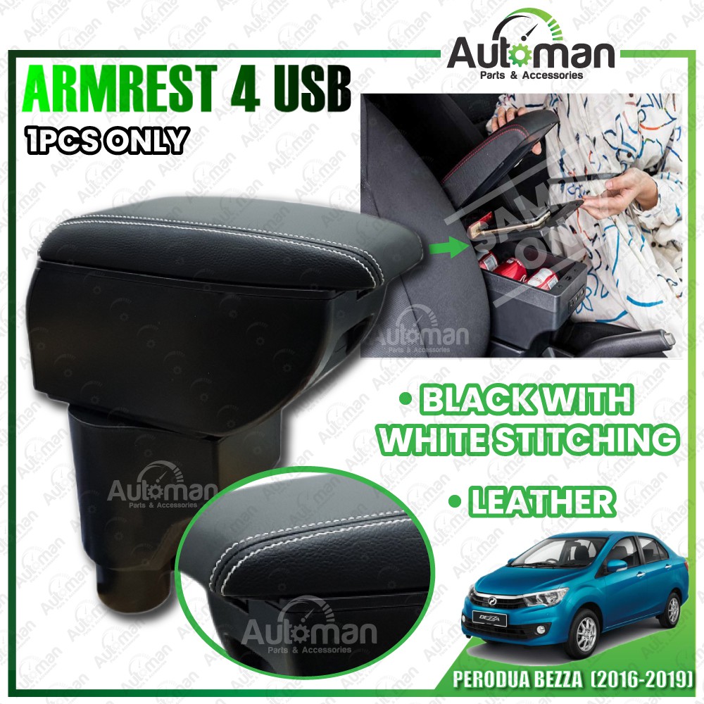 Perodua Bezza Premium 4 Ports USB Double Layer Arm Rest Armrest ...