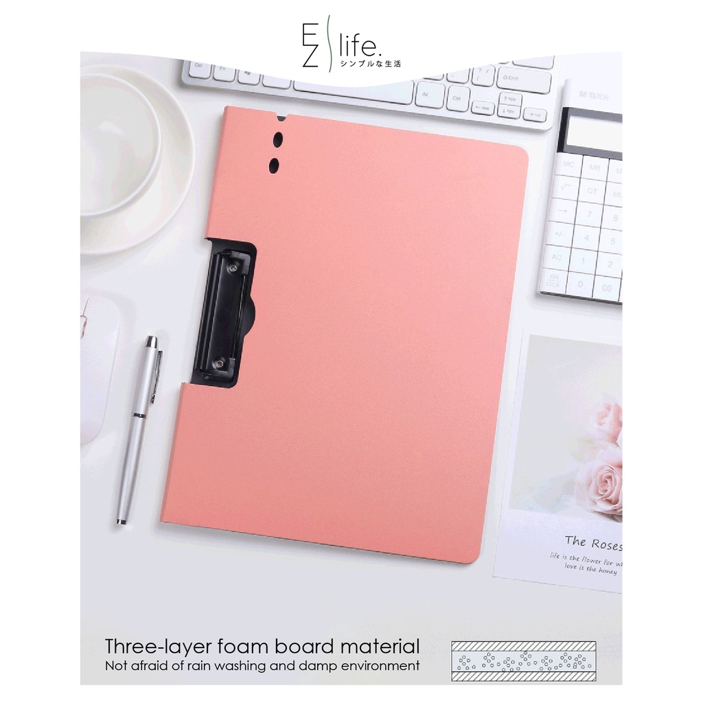 Ezlife Colorful File Folder A4 Letter Size Clipboard Document Organizer Storage Horizontal And