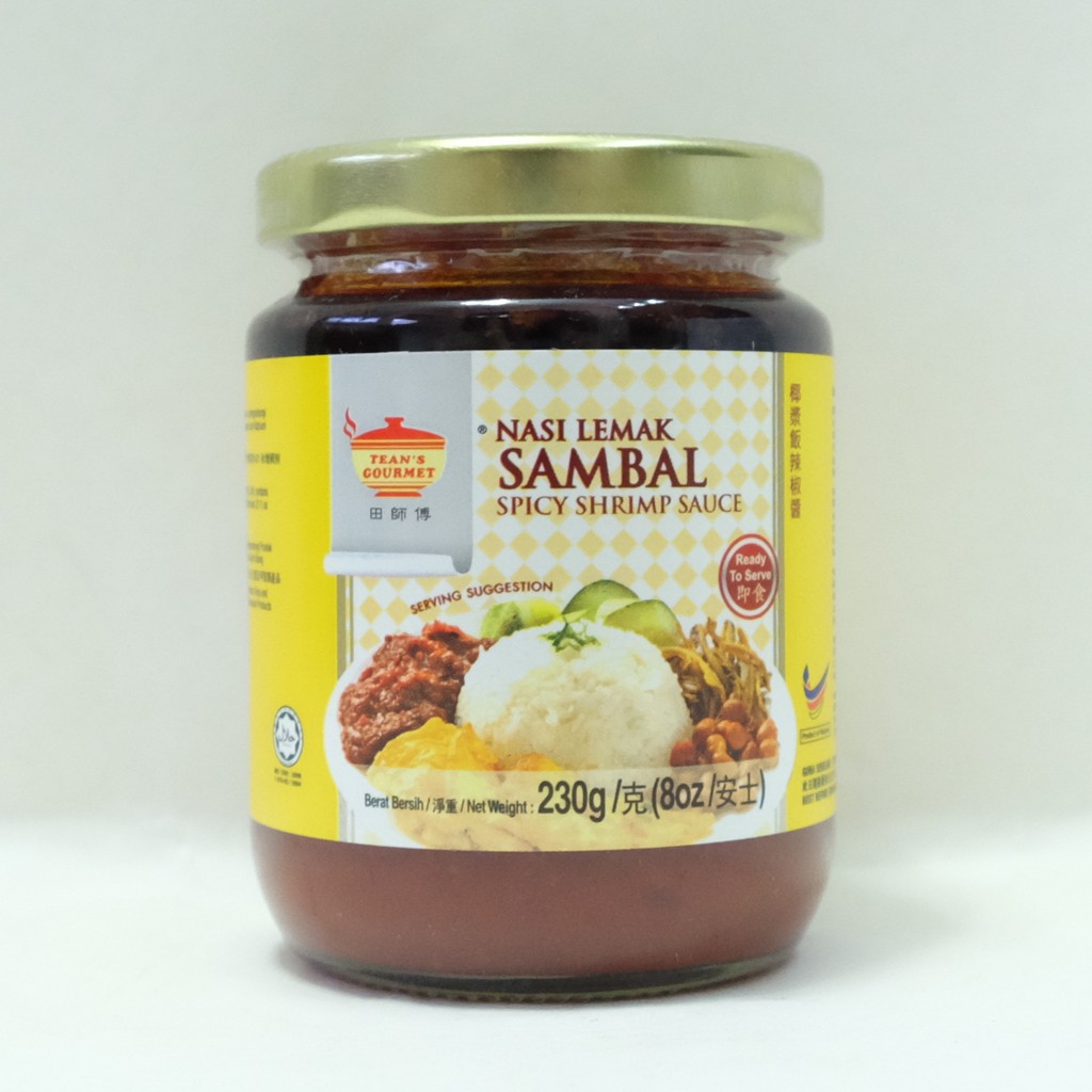 Tean's Gourmet Nasi Lemak Sambal Spicy Shrimp Sauce 230g | Shopee Malaysia