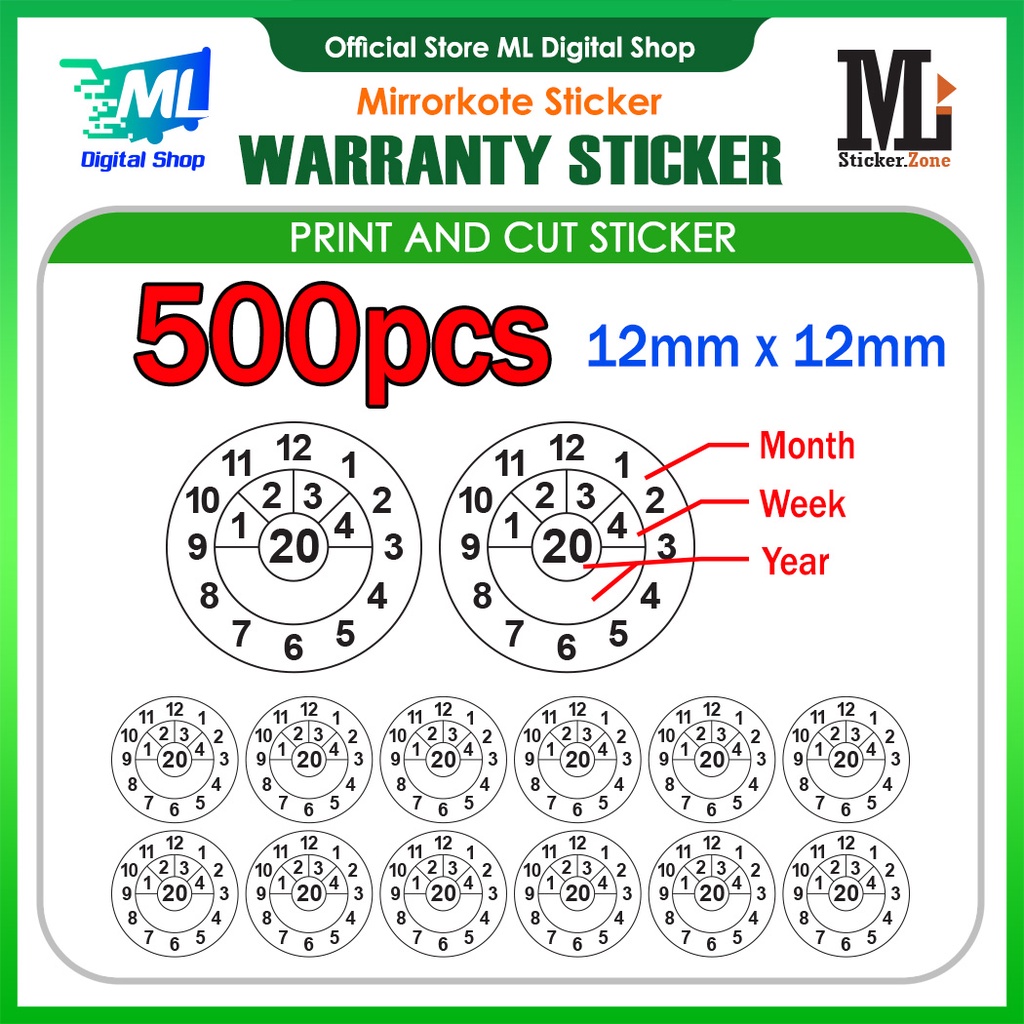 500pcs Round Warranty Date Sticker (12mm) | Shopee Malaysia