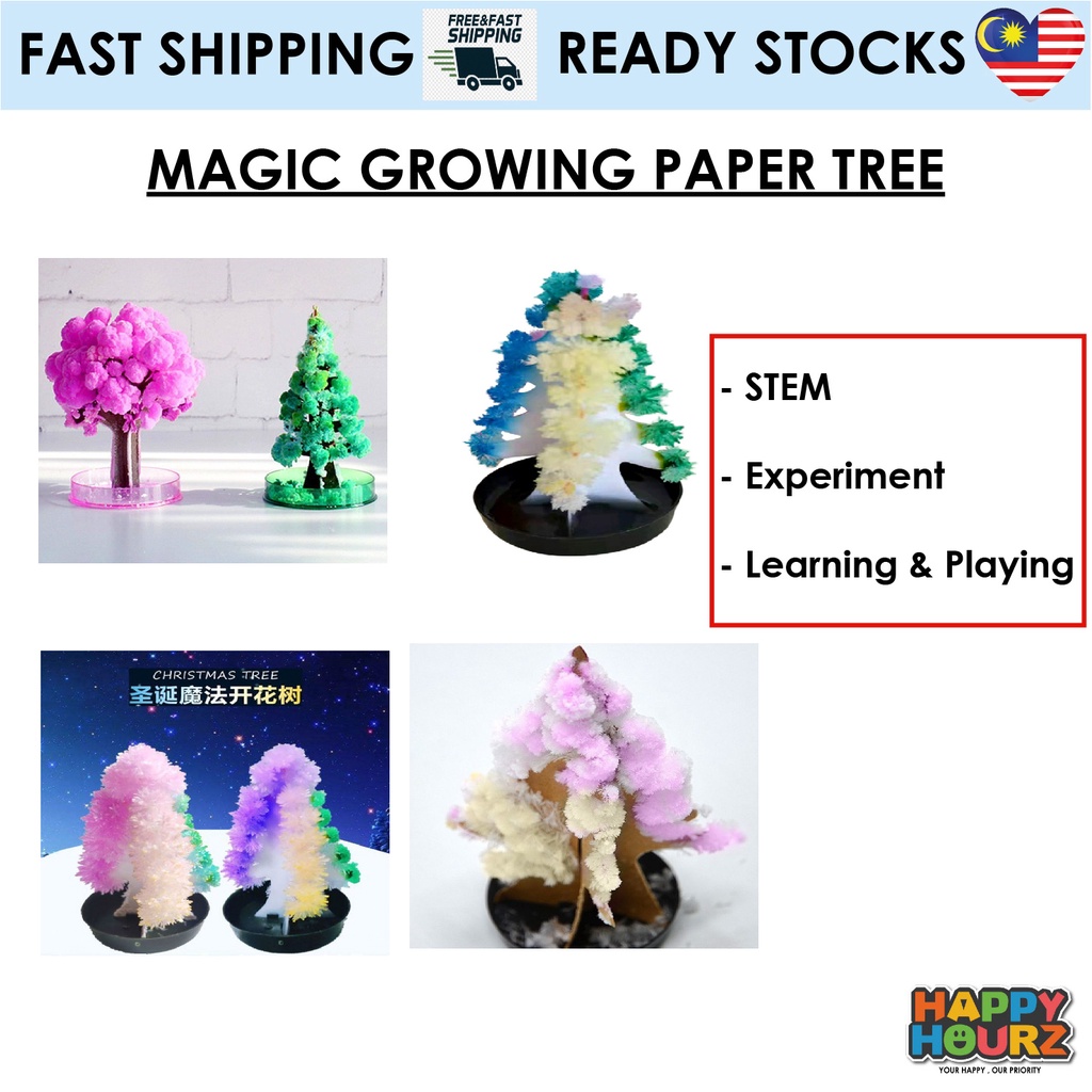Magic Growing Crystal Paper Christmas Tree Sakura Magic Colorful ...