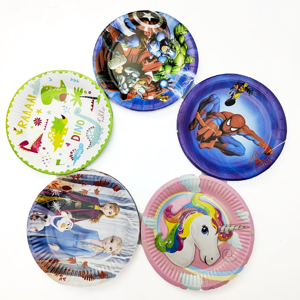 [10pcs/pack] 7 Inch Disposable Cartoon Paper Plate / Colourful Plate ...