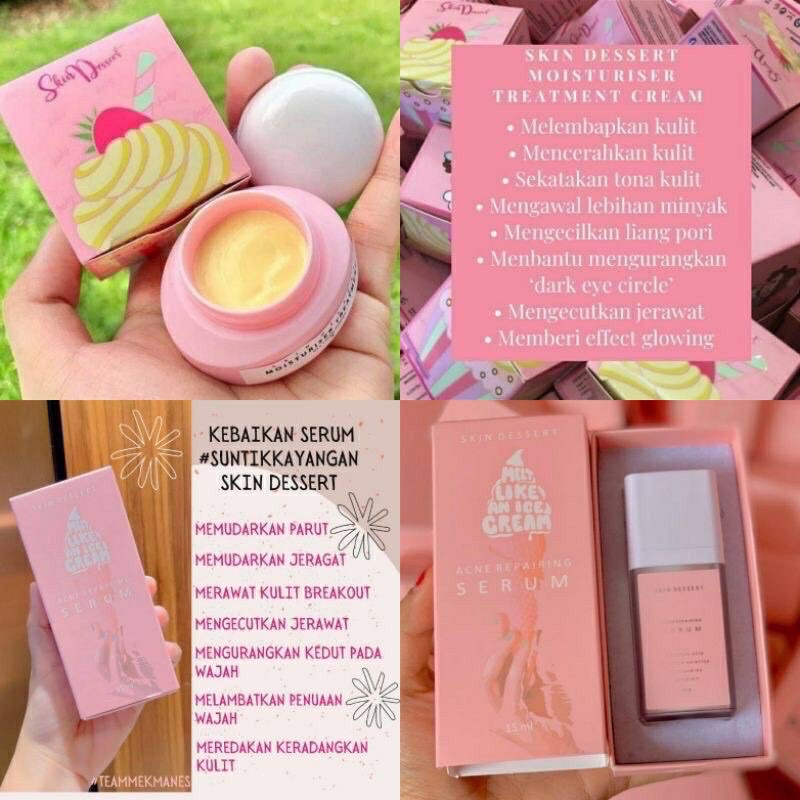 ORIGINAL🔥 SKIN DESSERT MOISTURISER MOISTURIZER TREATMENT ACNE SERUM ...