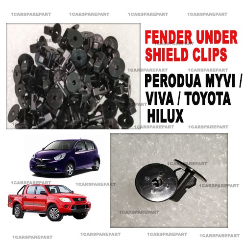 ORIGINAL PERODUA MYVI/VIVA/TOYOTA HILUX FENDER UNDER SHIELD CLIPS ...