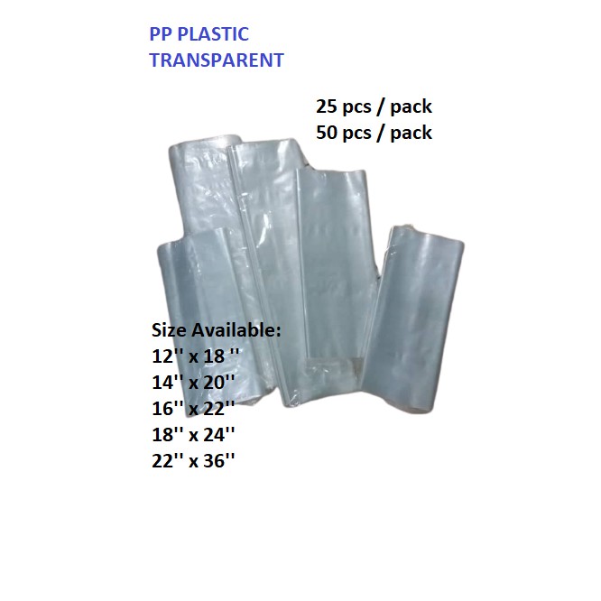 PP 18'' X 24'' PLASTIC BAG TRANSPARENT PLASTIK CLEAR BAG 25 pcs 50 pcs ...