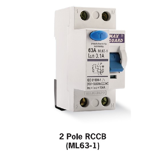 [ 2P & 4P ] Maxguard ML63-1 & ML-100-1 RCCB (ELCB) 2P 4P 40A 63A 100A 30mA & 100mA | Shopee Malaysia