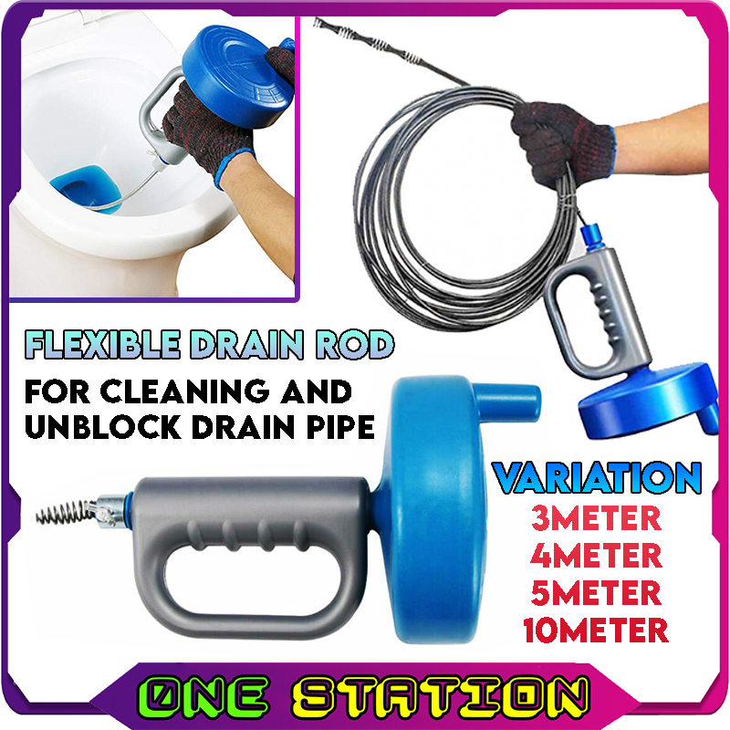 Drain Unblocker Flexible Rod Auger Snake Rod Drain Unclogged Pipe Sink ...