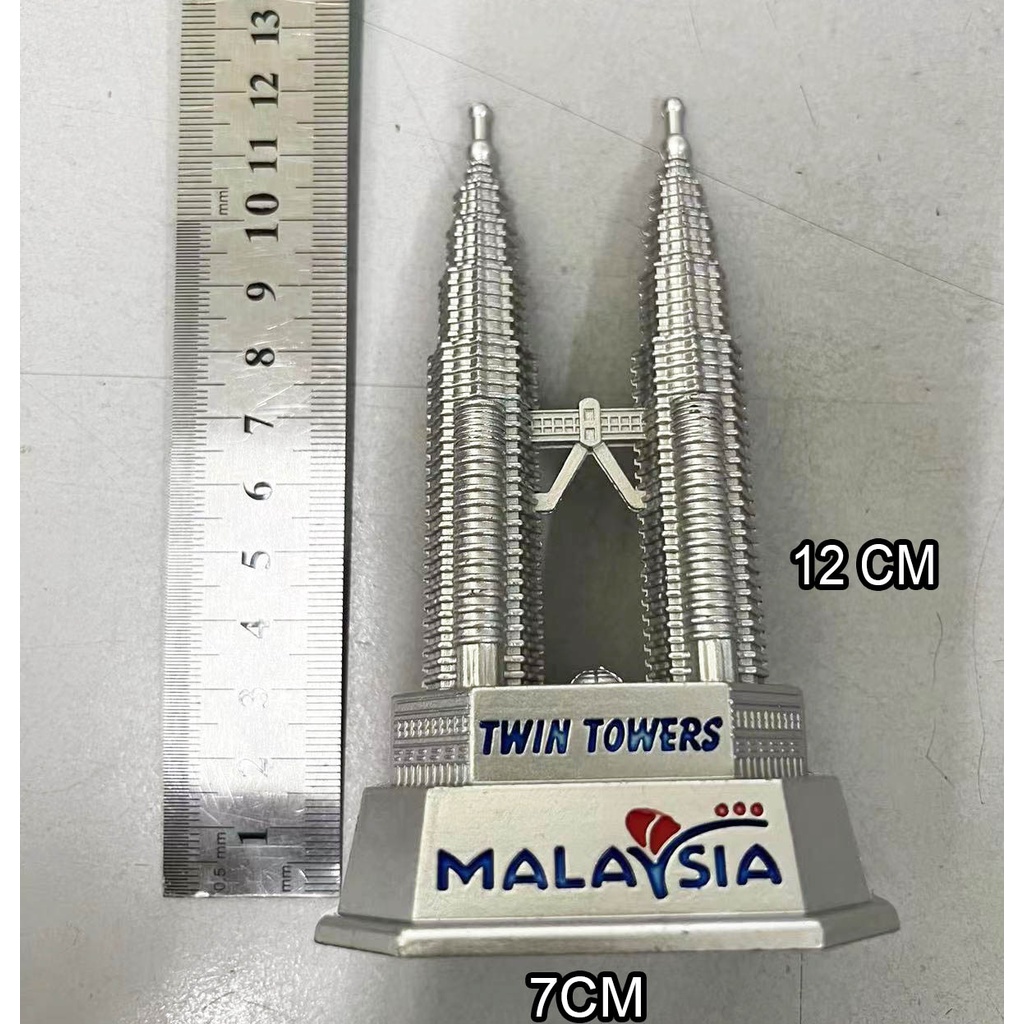 MALAYSIA SOUVENIR PETRONAS KLCC TWIN TOWERS WITH CLOCK (ZINC ZINC ALLOY ...