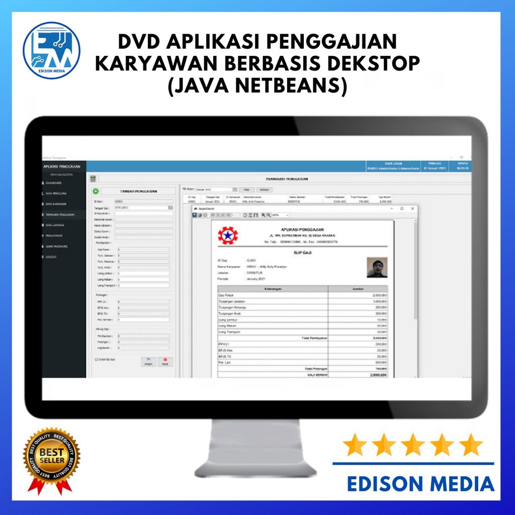 Dvd Desktop Based Employee Payroll Application (NetBeans Java) | Shopee Malaysia