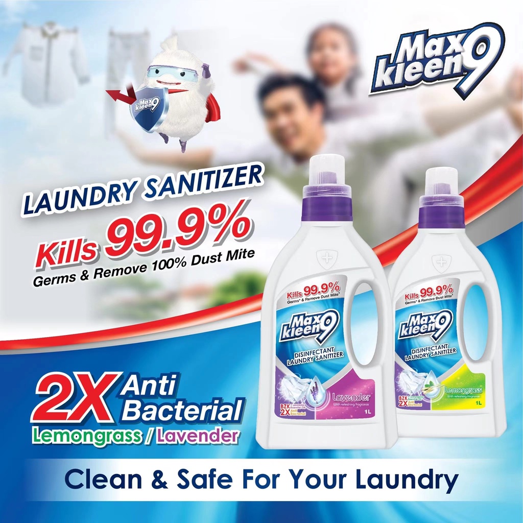 Ready Stock Maxkleen 9 Disinfectant Laundry Sanitizer 1L (0700 ...