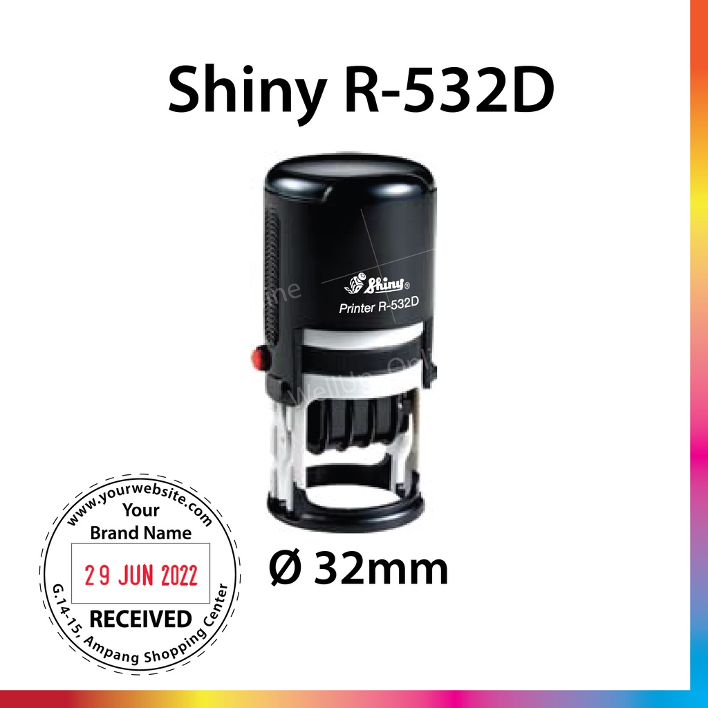 Shiny - R series (Round) with Date (Chop) Rubber Stamp R-517D/R-524D/R-532D/R542-T12 | Shopee ...