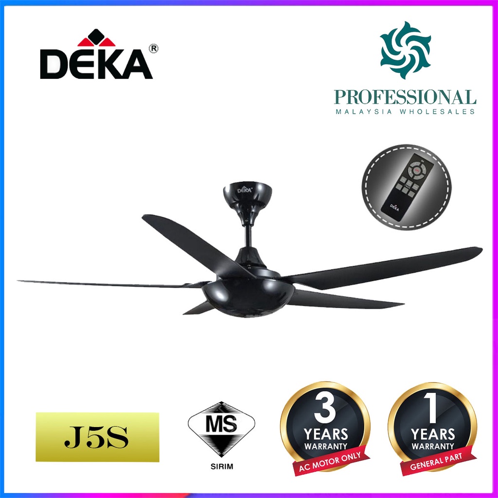 DEKA CELLING FAN J5S 56'' 5 SPEEDS (BLACK/WHITE) | Shopee Malaysia