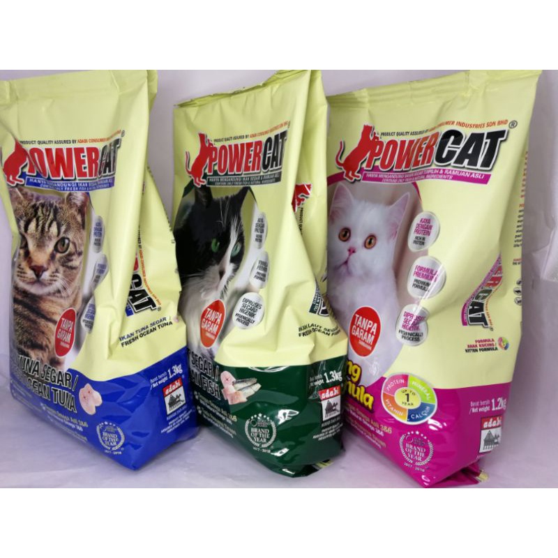 Power Cat 1.3kg Dry Cat Food /Ikan Laut /Tuna /Ayam/Kitten(Original ...