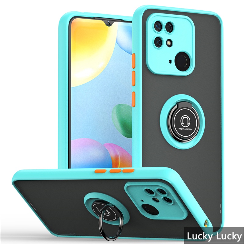 Luxury Redmi 10C 10A 10 9C 9A 9T 9 Hard Acrylic Ring Stand Casing Shock ...