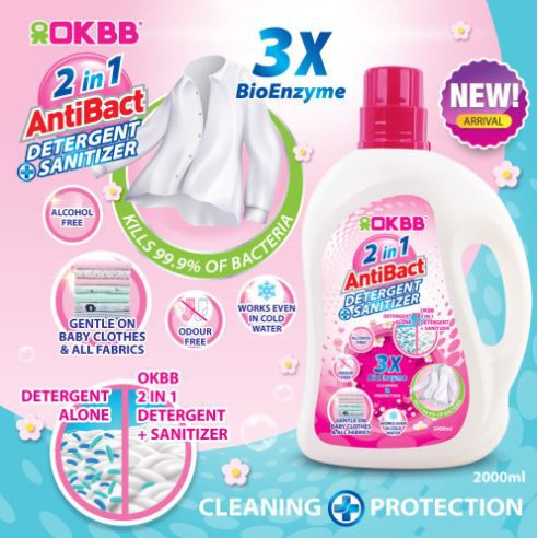 OKBB 2 in 1 Antibacterial Detergent + Sanitizer (2000ml) | Shopee Malaysia