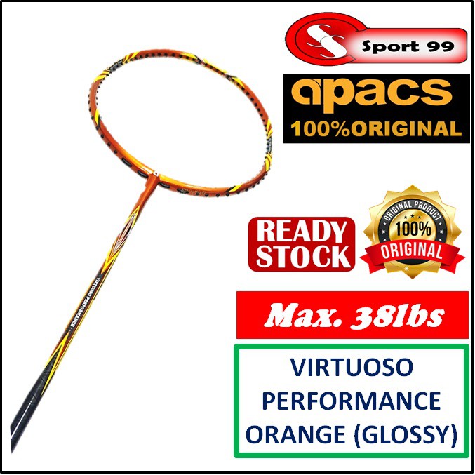 Apacs Virtuoso Performance (max 38lbs) (no string) Badminton Racket ...